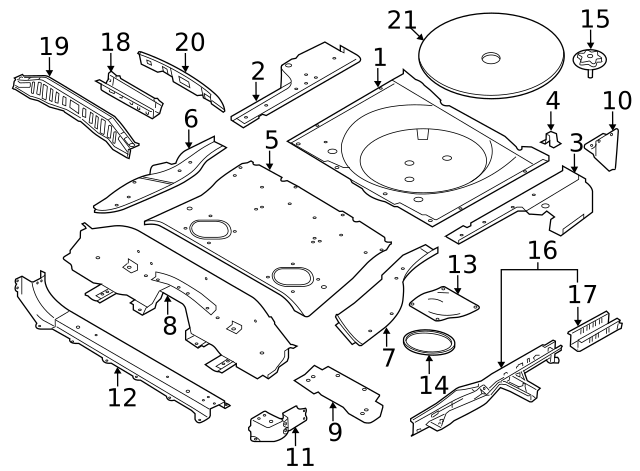 2014-2019 Nissan Rogue Floor Extension - Passenger Side (RH) G4516 ...