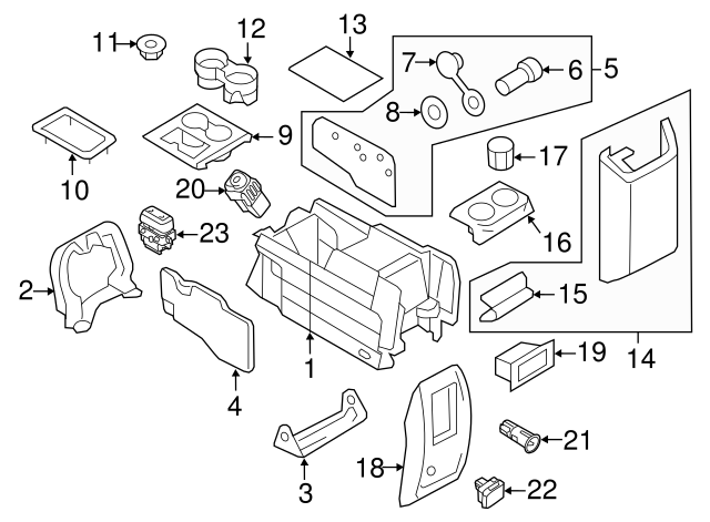 2013-2021 Ford 2013-2014 Ford Fusion Focus Floor Console Additional AC ...