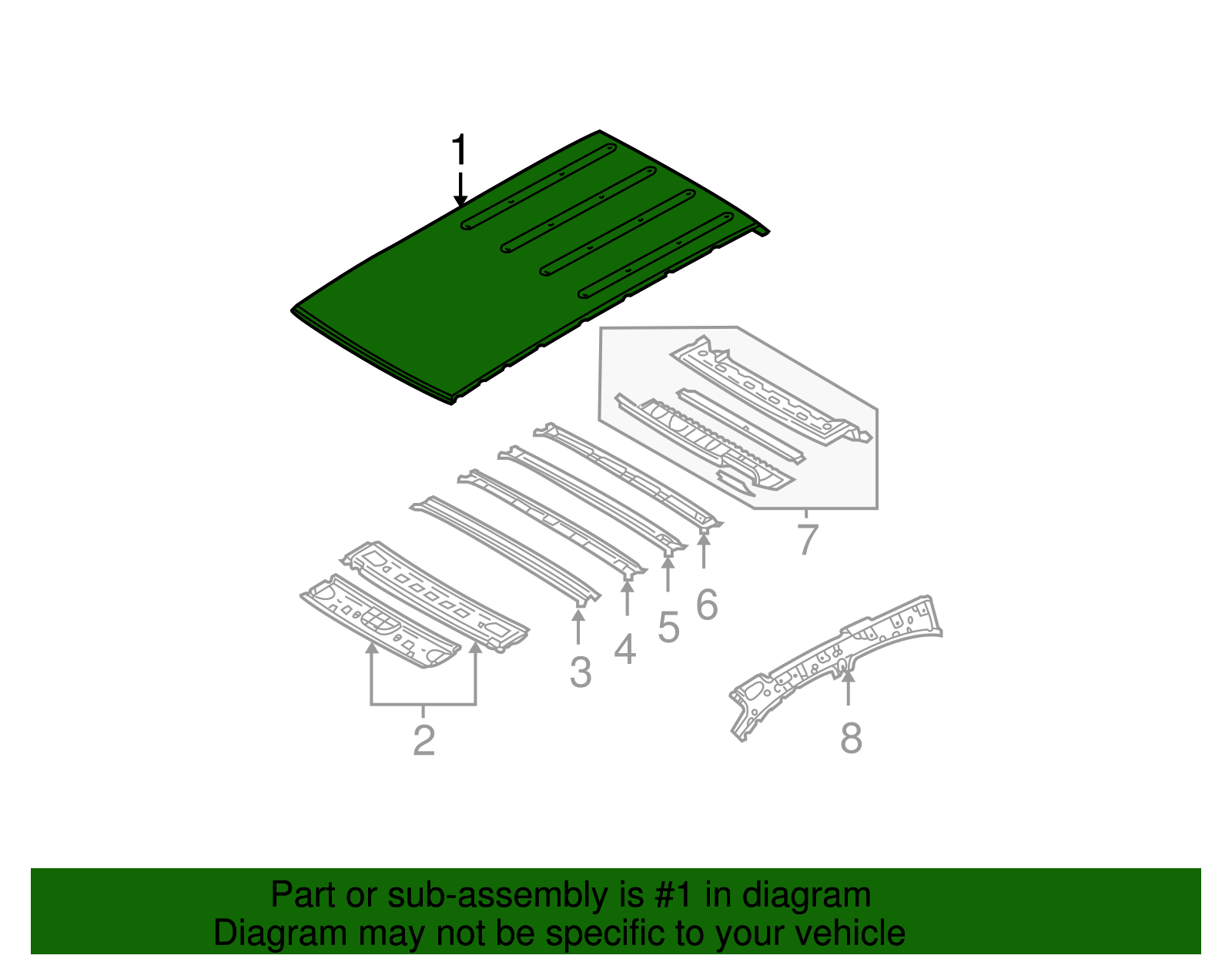 67111-3E001 - Roof Panel 2003-2009 Kia Sorento | Kia.Parts Store
