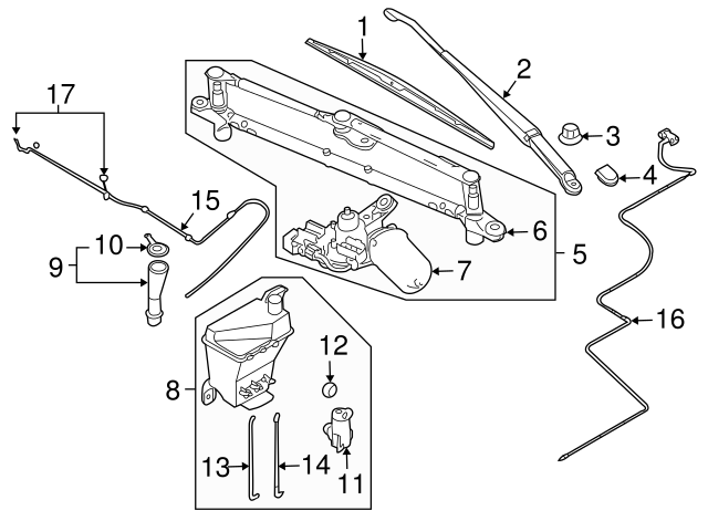 2007-2010 GM Windshield Wiper Motor Link 96988327 | Auto Parts Express