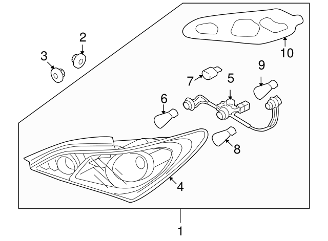 2010-2012 Hyundai Genesis Coupe Lens & Housing 92420-2M050 | OEM Parts ...