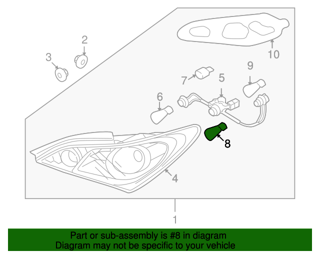 2007-2017 Hyundai Tail Lamp Bulb 18644-27088-L | OEM Parts Online