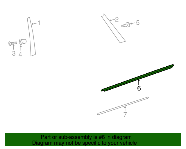 212-735-05-65 - Door Window Belt Weatherstrip 2011-2013 Mercedes-Benz ...