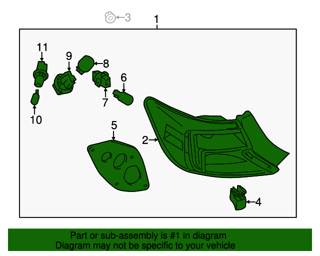2012-2014 Toyota Camry Rear Combo Lamp Assembly - PASSENGER SIDE 81550 ...