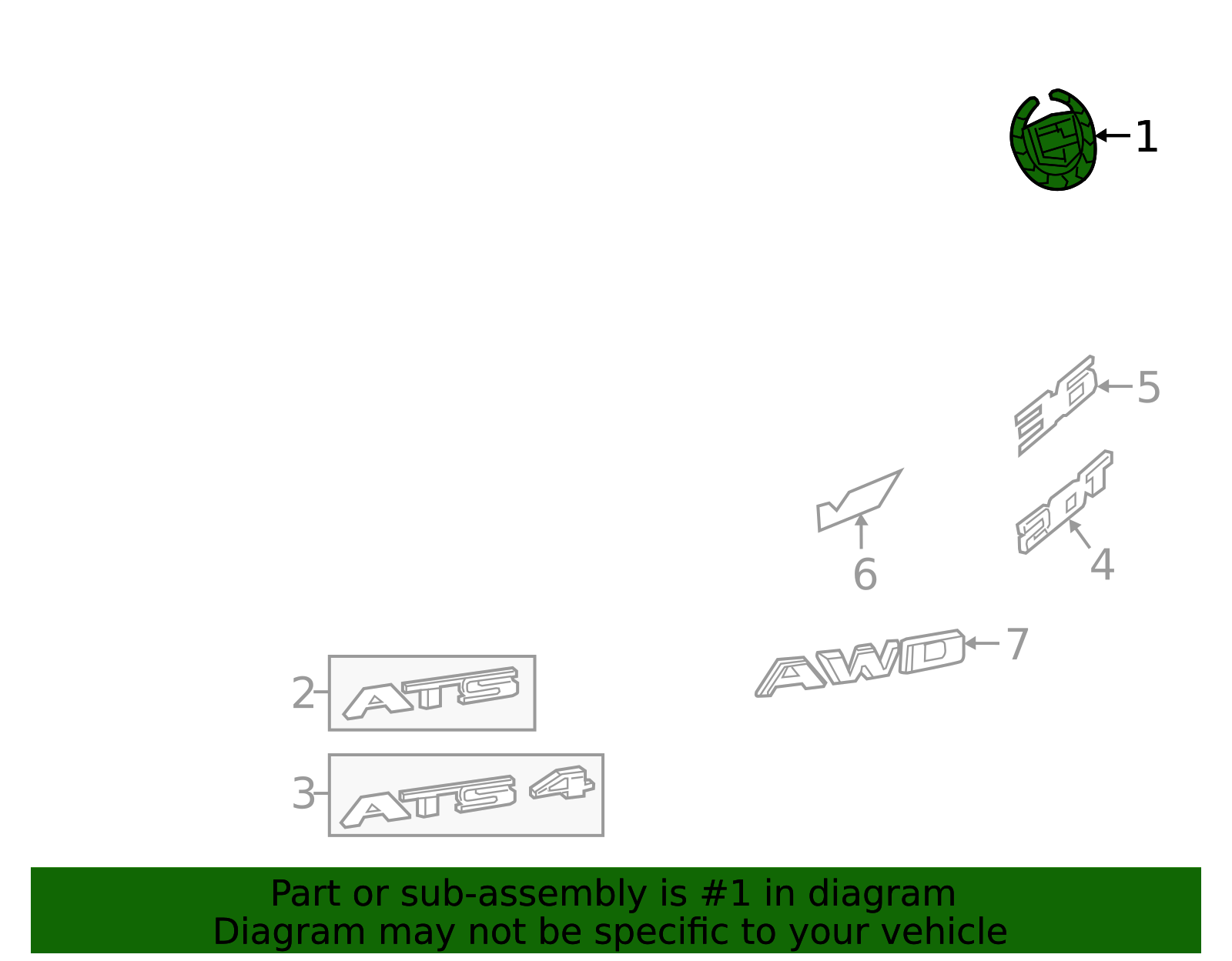 2013-2014 Cadillac Emblem,R/Cmpt Lid 22800974 | GM Parts Center