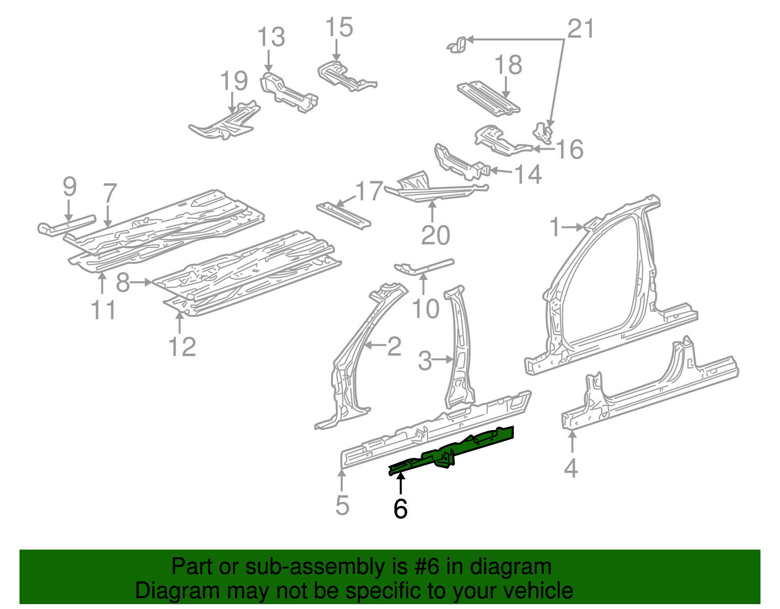 2000-2006 Mercedes-Benz Inner Rocker Reinforcement 220-630-32-16 ...