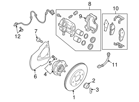 Front Brakes for 2008 Nissan Pathfinder | Nissan Repair Parts