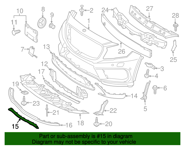 156-885-32-25 - Lower Trim 2015-2017 Mercedes-Benz GLA 45 AMG ...