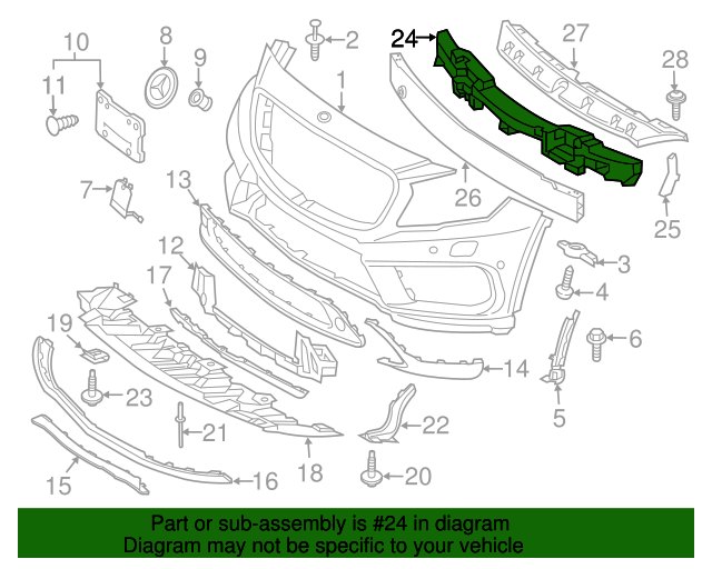 156-885-04-37 - Energy Absorber 2015-2017 Mercedes-Benz | Mercedes-Benz ...