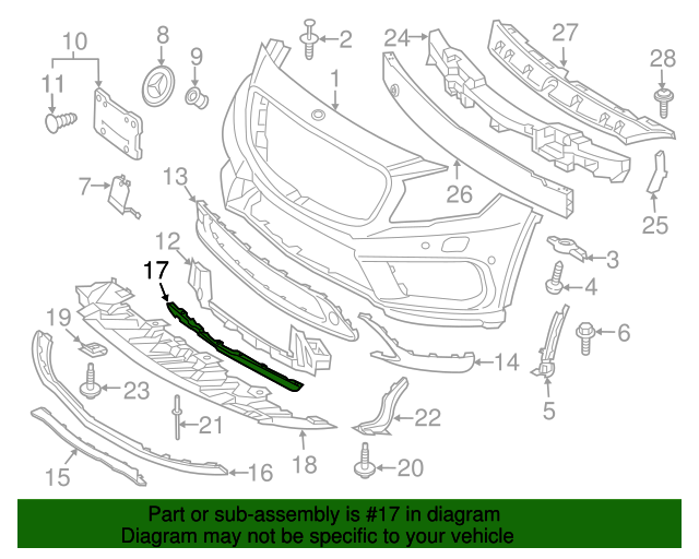 2015-2017 Mercedes-Benz Spoiler 156-885-38-25-64 | MB OEM Parts