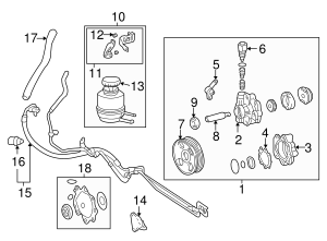 44348-0C010 - Power Steering Reservoir Hose 2000-2007 Toyota ...