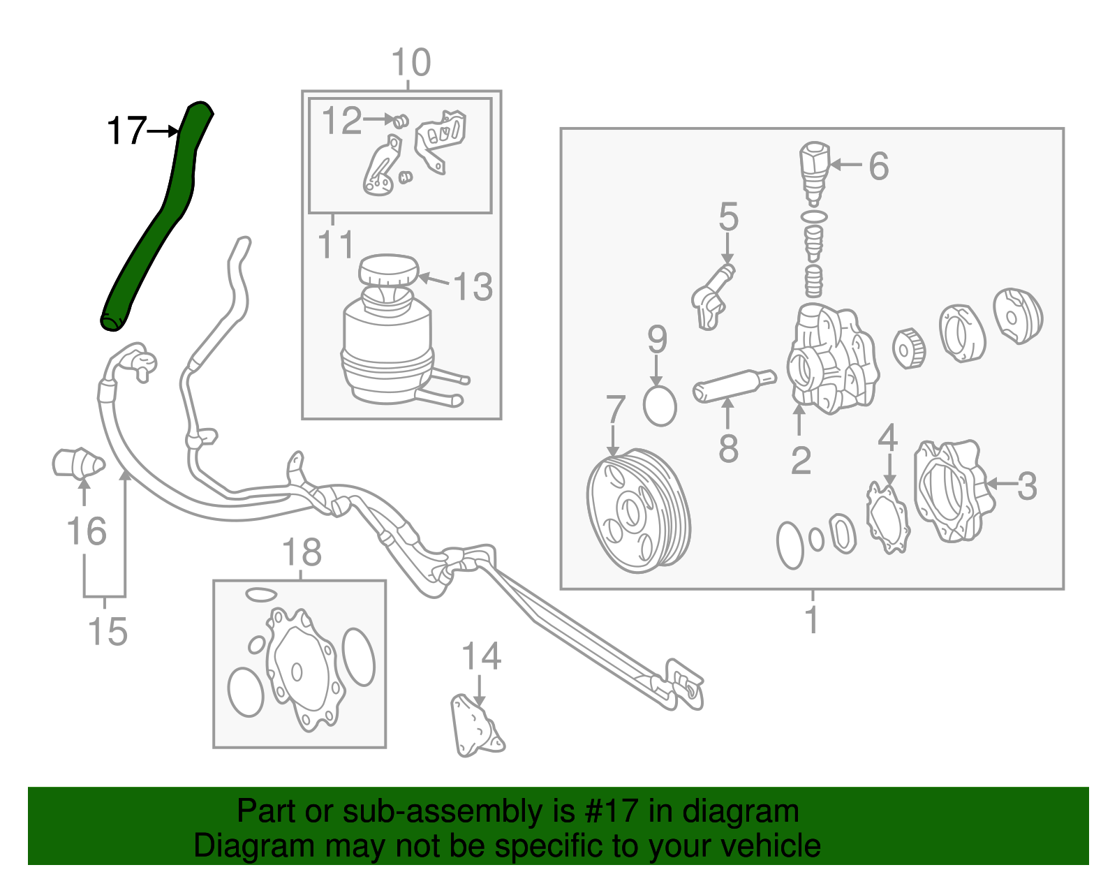 2000-2007 Toyota 2000-2007 Toyota - Power Steering Reservoir Hose 44348 ...