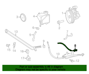 906-466-09-24 - Power Steering Return Hose 2010-2018 Mercedes-Benz ...