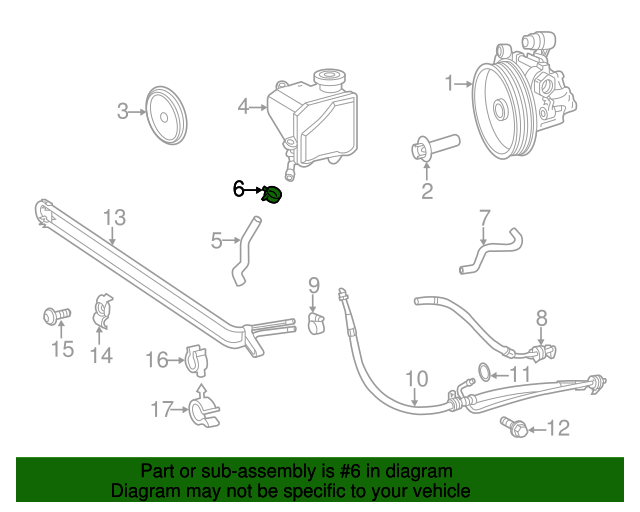 000-995-30-05 - Power Steering Hose Clamp 2010-2013 Mercedes-Benz ...