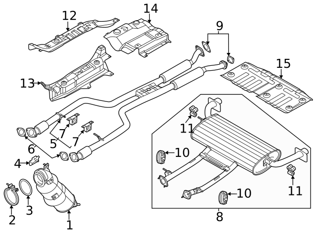 Genuine Muffler & Pipe for 2021-2024 Genesis GV80 | Part# 28710-T6300 ...