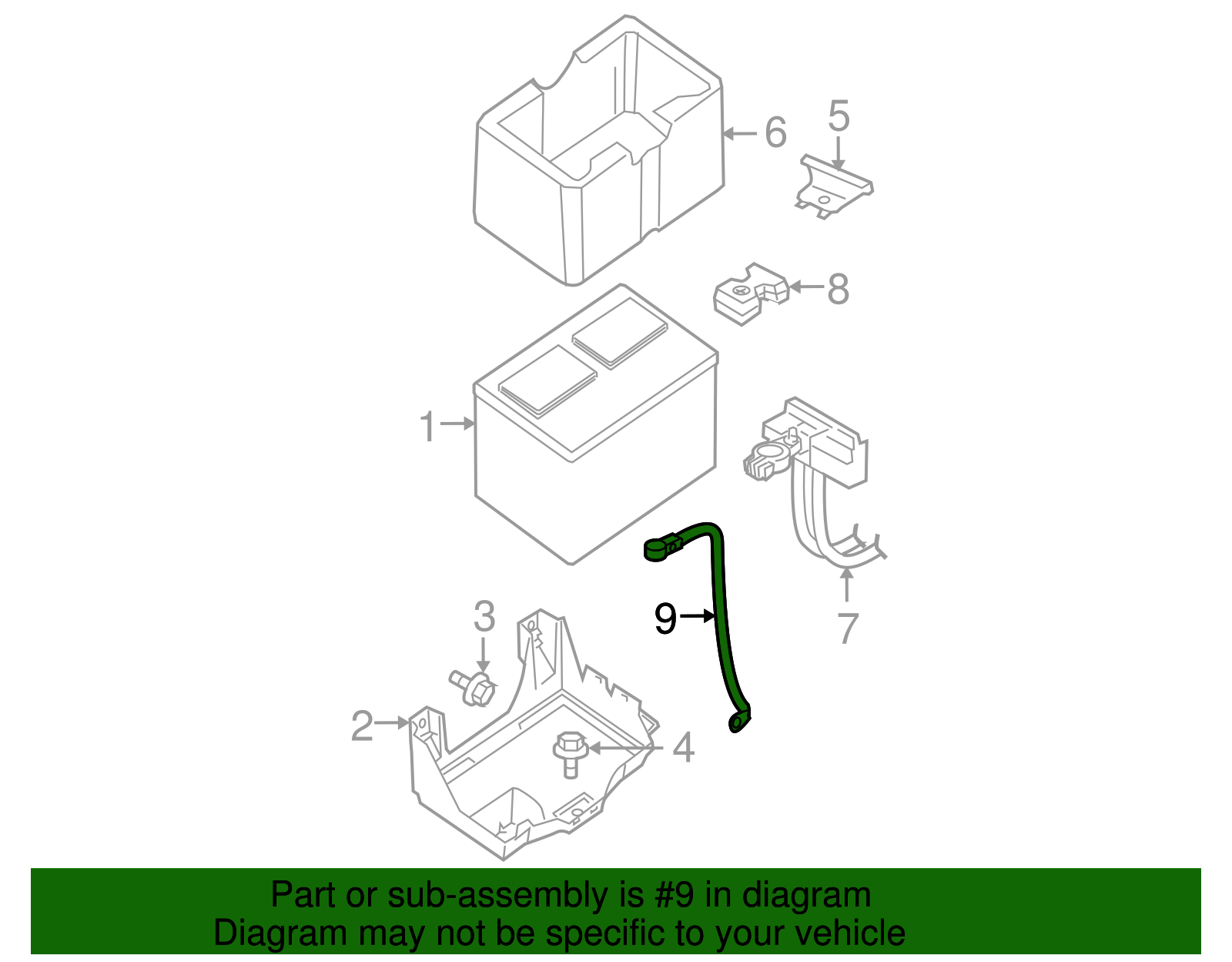 2007-2015 Nissan Negative Cable 24080-ZR00A | My Nissan Part