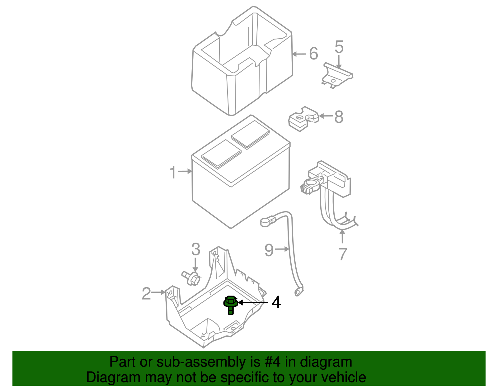 2004-2024 Nissan Battery Holder Bolt 08110-8302G | Parts for Nissans