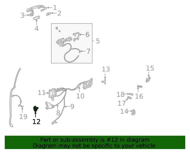 2021-2024 Toyota Sienna Sliding Door Striker 69440-08050 | Toyota Parts ...