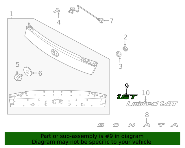 2020-2021 Hyundai Sonata Nameplate 86312-L0000 | OEM Parts Online