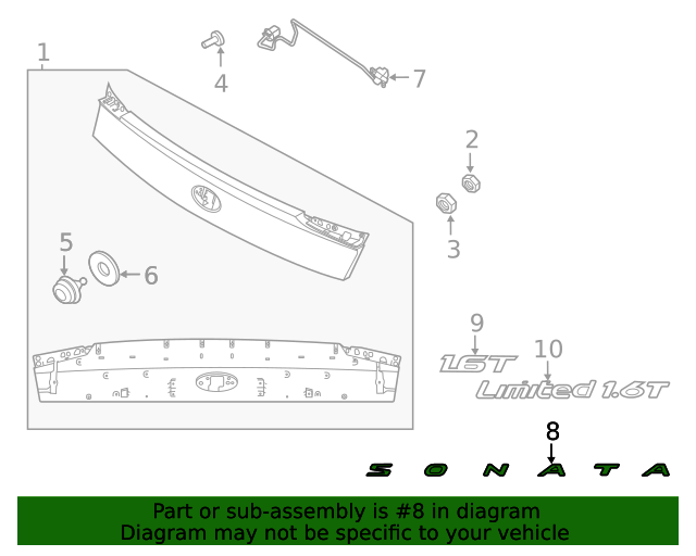 2020-2023 Hyundai Sonata Nameplate 86310-L1000 | OEM Parts Online