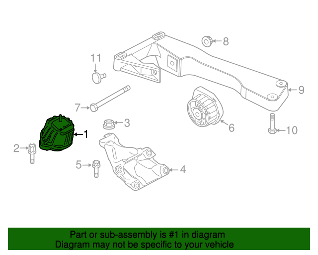 22116863821 - 2014-2016 BMW Motor Mount (22-11-6-863-821) | BMW of ...