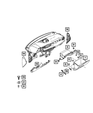 68247069AA - Glove Box Door Dampener - 2015-2024 Mopar | OEM Parts Quick