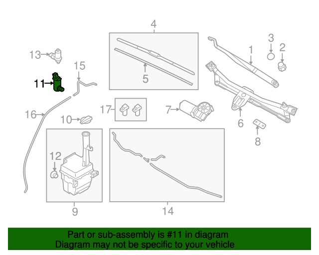 2011-2017 Kia OEM NEW 11-17 Kia K900 Optima Sportage Windshield Washer ...