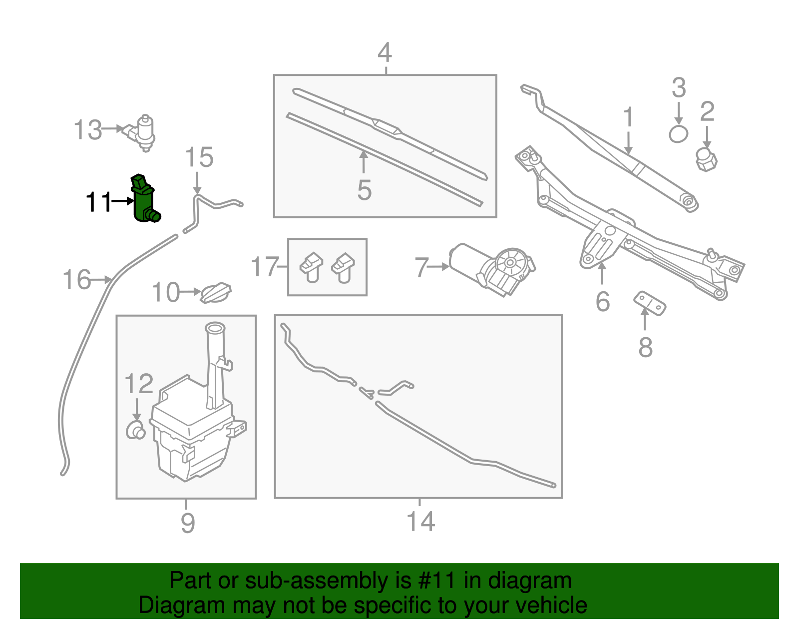 98510-2S000 - Washer Pump 2011-2017 Kia | Kia.Parts Store