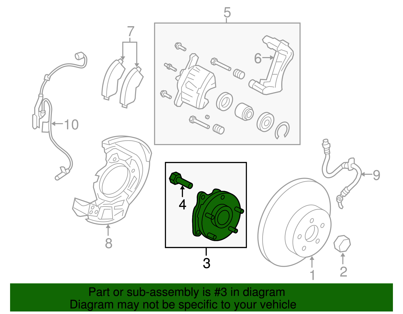 2006-2020 Toyota Wheel Bearing and Hub (Left, Right, Front) 43550-0R020 ...