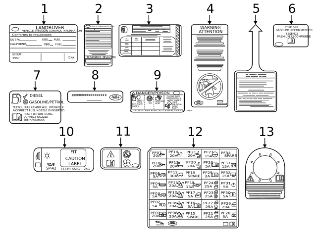 Genuine OEM Emission Label Part# LR095877 Fits 2018-2019 Land Rover ...