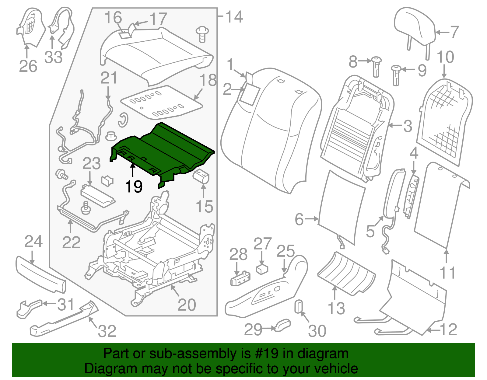2014-2019 Infiniti Cushion Frame 87351-1MA1B | Faulkner Infiniti of ...