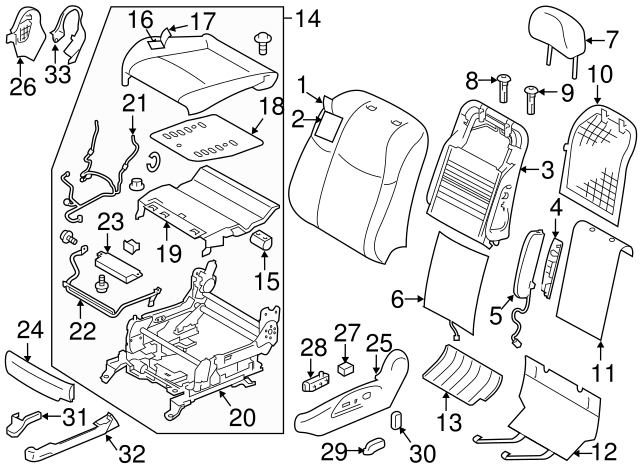 2014-2019 Infiniti Cushion Frame 87351-1MA1B | Infiniti of Orland Park