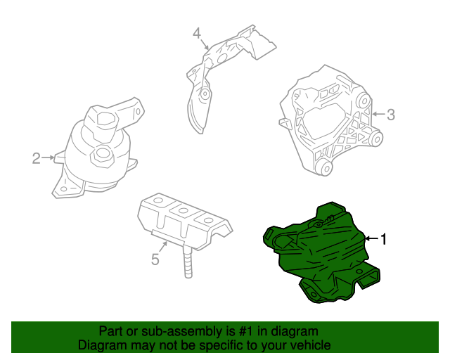 2017-2021 GM Motor Mount - Passenger Side (RH) 23436324 | TascaParts.com