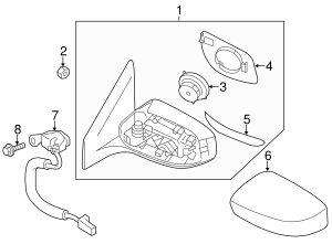 2016-2019 Nissan Sentra Mirror Assembly - Driver's Side (LH) 96302-3YU2F | TascaParts.com