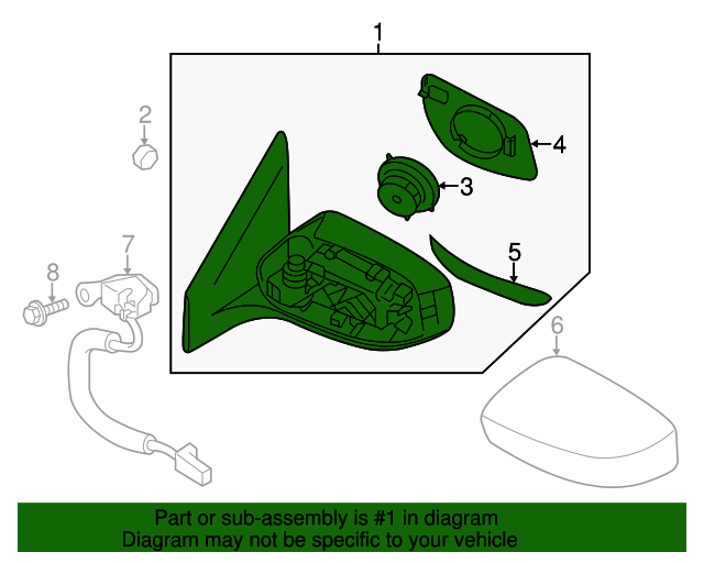 2016-2019 Nissan Sentra Mirror Assembly - Driver's Side (LH) 96302-3YU2F | TascaParts.com