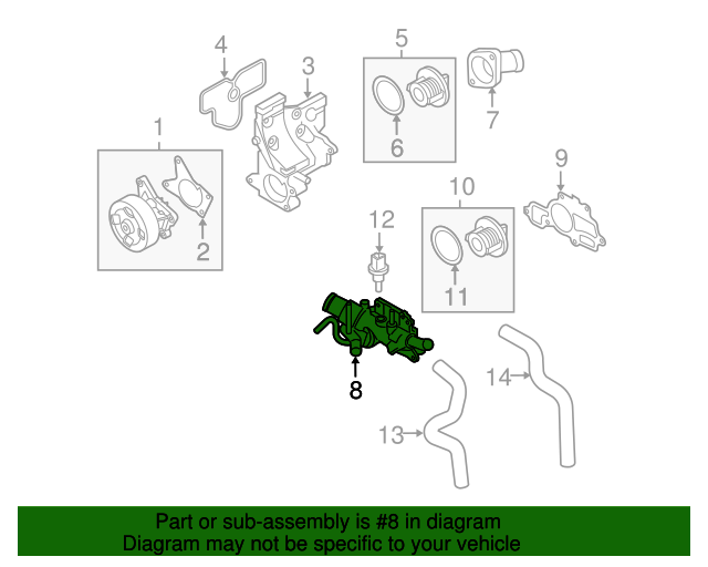 2007-2012 Nissan Water Outlet 11060-ET00A | TascaParts.com