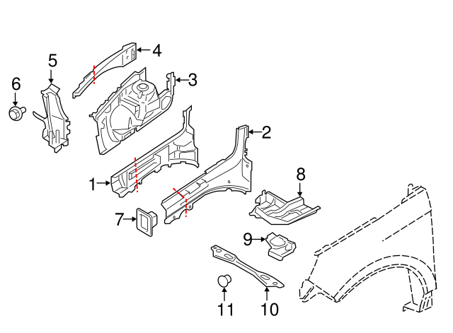 2015-2016 Ford Edge Rail Extension - Driver's Side (LH) F2GZ-5A099-A ...
