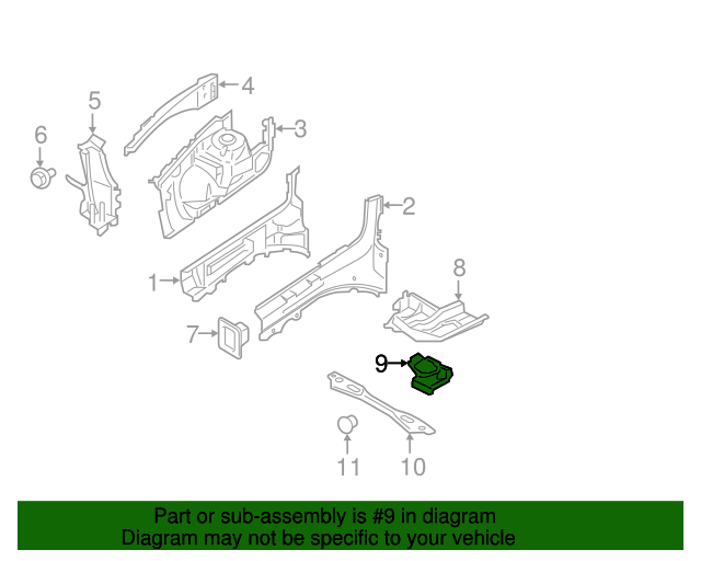 2015-2016 Ford Edge Rail Extension F2GZ-5A099-A | QuickParts