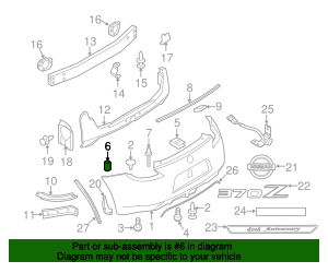 2009-2023 Nissan Bumper Cover Grommet 85099-1EA0A | GetOEMParts.com