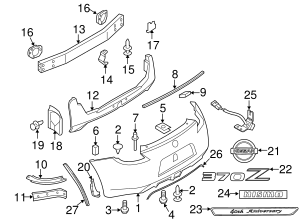 2009-2023 Nissan Bumper Cover Grommet 85099-1EA0A | GetOEMParts.com