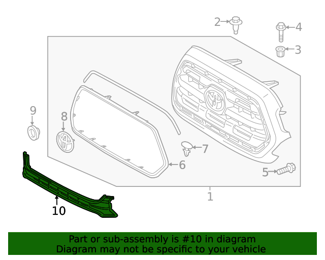 53112-04050 - Grille (Lower) - 2016-2020 Toyota Tacoma | OEM Genuine Parts