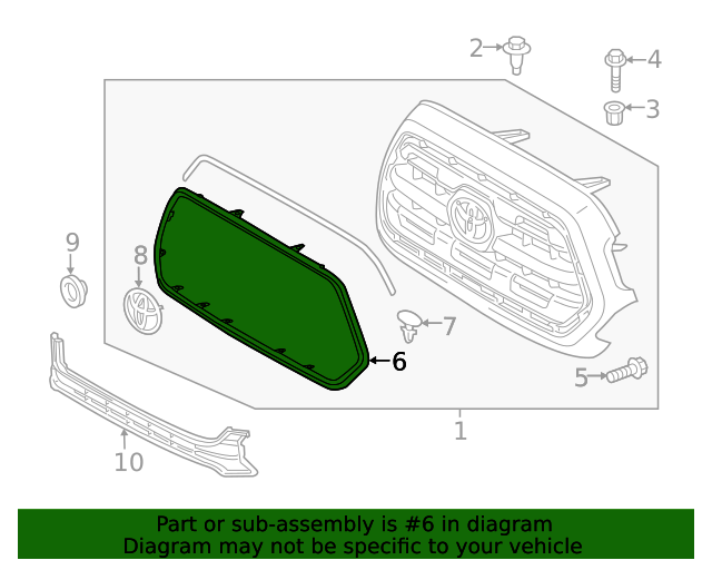 2016-2019 Toyota Tacoma Grille Molding (Front) 52711-04010 | OEM Parts ...