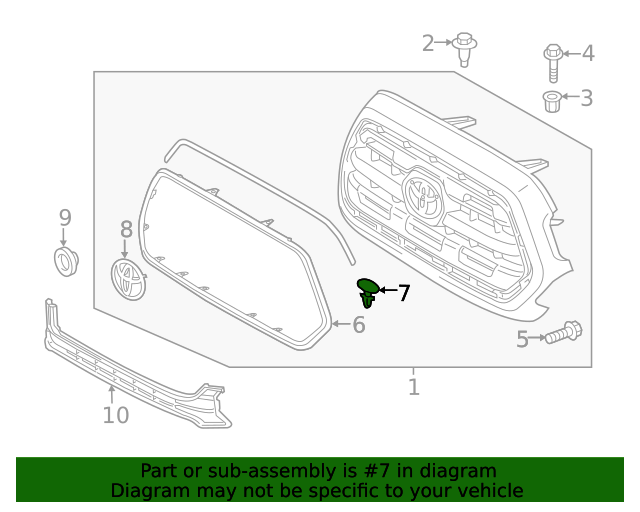53145-60030 - Seal To Hood Clip - 2008-2021 Toyota | OEM Genuine Parts