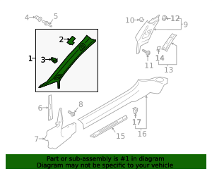 2018-2022 Audi Windshield Pillar Trim 8W6-867-233-C-1RO | Audi USA Parts