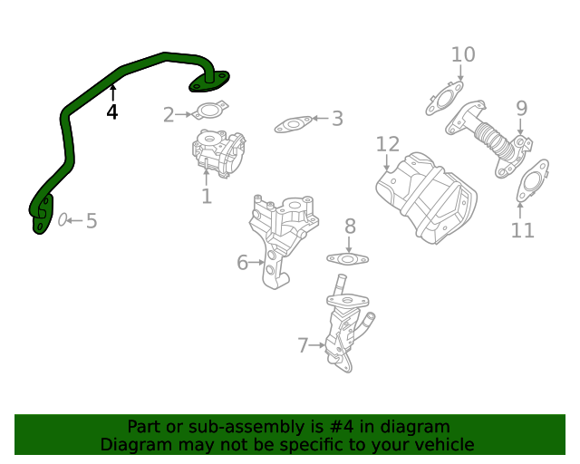 14725-6CT0C - Egr Pipe 2020-2024 Nissan Sentra | Nissan Parts ...