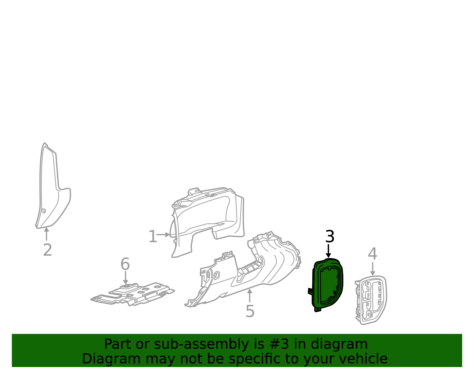 2019-2025 GM Trim Pad 84228221 GM | GMPartsDirect.com
