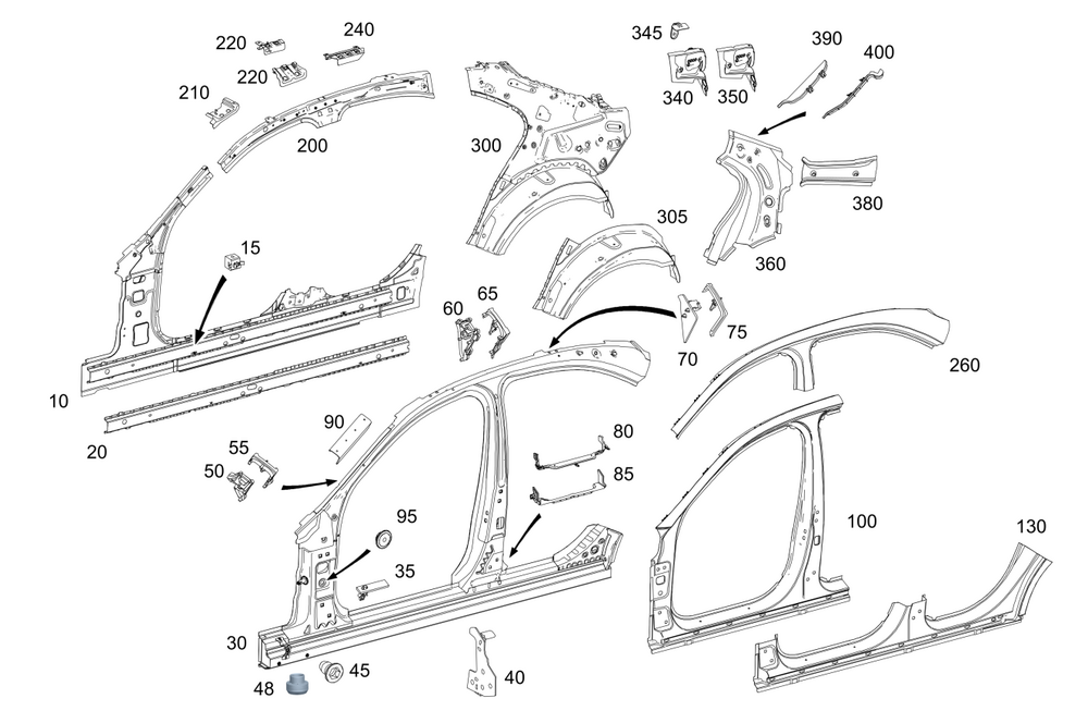 205-630-89-01 - Mounting Bracket 2008-2018 Mercedes-Benz | Mercedes ...