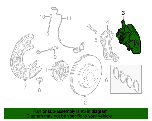 011-421-98-98 - Caliper 2015-2020 Mercedes-Benz | Mercedes-Benz USA Parts