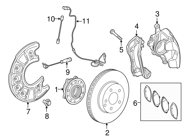 2015-2021 Mercedes-Benz Disk Brake Pad Front 000-420-26-04 | MB OEM Parts