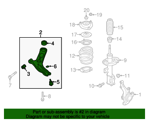 Genuine Lower Control Arm for 2011-2017 Hyundai | Part# 54501-2V000 ...